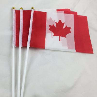 China Mini Hand Waving Flag 21x14cm with 30cm Plastic Stick - Weather Resistant Polyester for Sports Events & Festivals for sale