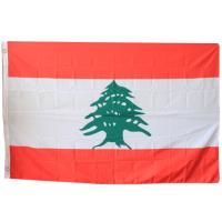 China Republic of Lebanon Flag 90x150cm knitted polyester single reverse indoor outdoor national banner canvas header with grommets for sale