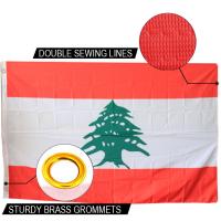 China Republic of Lebanon Flag 90x150cm knitted polyester single reverse indoor outdoor national banner canvas header with grommets for sale