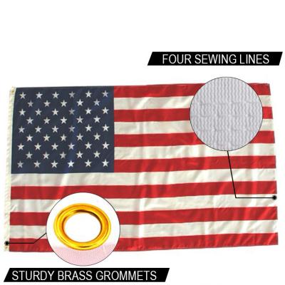 China American USA Flag 90 X 150cm Knitted Polyester Single Reverse Indoor Outdoor National Banner for sale