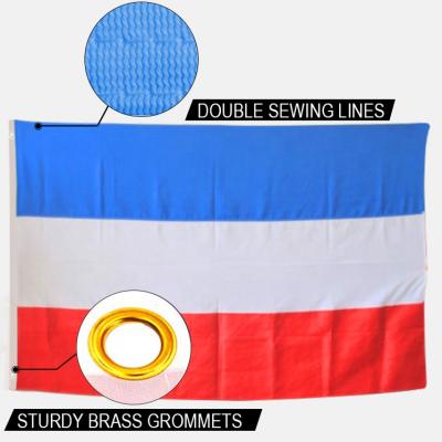 China Yugoslavia Flag 90x150cm knitted polyester national banner single reverse indoor outdoor canvas header with grommets for sale