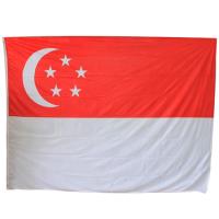 China Singapore Flag 90x150cm Knitted Polyester National Banner Water Resistant for sale