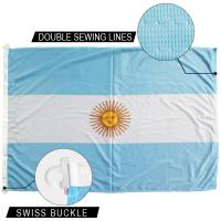 China 3x5' Argentina Flag Knitted Polyester Single reverse Rope and swiss buckle Customized National banner for sale