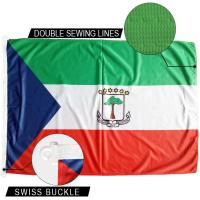 China 5x8' Equatorial Guinea Flag Knitted Polyester Rope And Swiss Buckle Customized for sale
