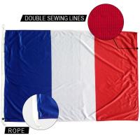 China 3x5' France National Flag Knitted Polyester Rope and loops Customized indoor outdoor for sale
