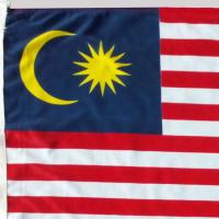 China 3x5' The civil ensign of Malaysia used by civilian vessels Knitted Polyester flags with Rope and loops for sale