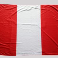 China 3x5' Peru National Flag Knitted Polyester Rope and loops Customized indoor outdoor for sale