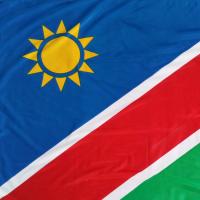 China 3x5' Namibia National Flag Knitted Polyester Rope And Swiss Buckle Customized for sale