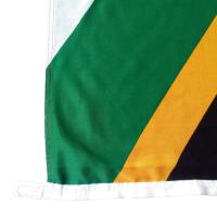 China 3x5' South Africa national Flag knitted polyester single reverse indoor outdoor header with plastic hooks for sale