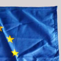 China 2x3' European Union Flag Knitted Polyester Single Reverse Indoor Outdoor Header for sale