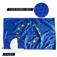 China 2x3' European Union Flag Knitted Polyester Single Reverse Indoor Outdoor Header for sale
