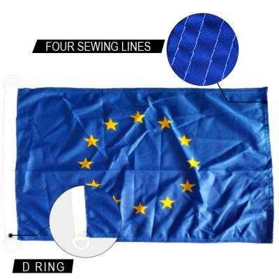 China 2x3' European Union Flag Knitted Polyester Single Reverse Indoor Outdoor Header for sale