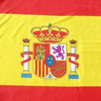 China Spain National Flag 3x5' Knitted Polyester Single Reverse Indoor Outdoor Header for sale