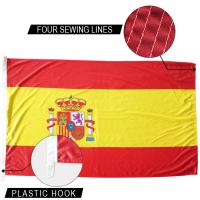 China Spain National Flag 3x5' Knitted Polyester Single Reverse Indoor Outdoor Header for sale