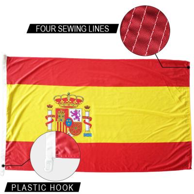 China Spain National Flag 3x5' Knitted Polyester Single Reverse Indoor Outdoor Header for sale