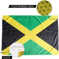 China Jamaica National Flag 3x5' Knitted Polyester Rope And Loops Customized Indoor Outdoor for sale