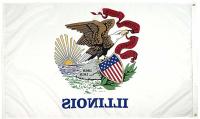 China State of Illinois Flag 3x5 ft Outdoor Heavy duty Dupont Nylon US Flags strong canvas heading and brass grommets for sale