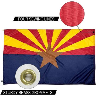China State of Arizona Flag 3x5 ft Outdoor Heavy duty Dupont Nylon US Flags Strong Canvas Heading and  Brass Grommets for sale
