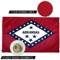 China State of Arkansas Flag 3x5 ft Outdoor Heavy duty Dupont Nylon US Flags Strong Canvas Heading and  Brass Grommets for sale