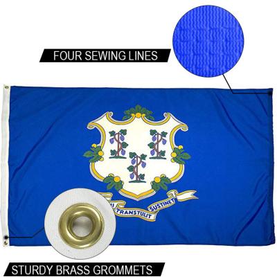 China State of Connecticut Flag 3x5 ft Outdoor Heavy duty Dupont Nylon US Flags Strong Canvas Heading and  Brass Grommets for sale