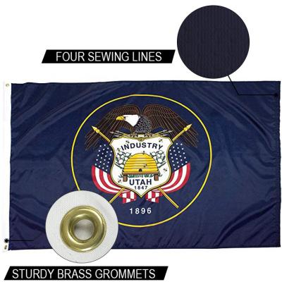 China State of Utah Flag 3x5 ft Outdoor Heavy duty Dupont Nylon US Flags Strong Canvas Heading and  Brass Grommets for sale