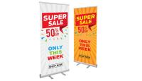 China Custom Printed Retractable Roll Up Banner Stand Portable Exhibition Display 80x200cm 120x200cm Aluminum for sale