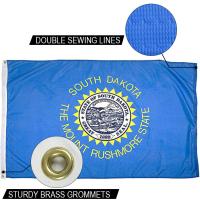 China State of South Dakota Flag 3x5 ft Outdoor Heavy duty Dupont Nylon US Flags Strong Canvas Heading and  Brass Grommets for sale