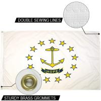 China State of Rhode Island Flag 3x5 ft Outdoor Heavy duty Dupont Nylon US Flags Strong Canvas Heading and  Brass Grommets for sale
