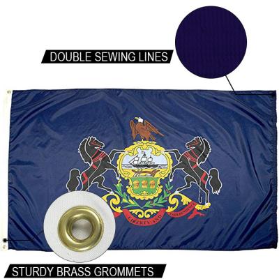 China Pennsylvania State Flag 3x5 ft Outdoor Heavy Duty Dupont Nylon with Brass Grommets and Water-Resistant Treatment for sale