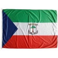 China Equatorial Guinea National Flag - 100% Polyester Screen Printed Custom Size with 50PCS MOQ for Outdoor/Indoor Use for sale