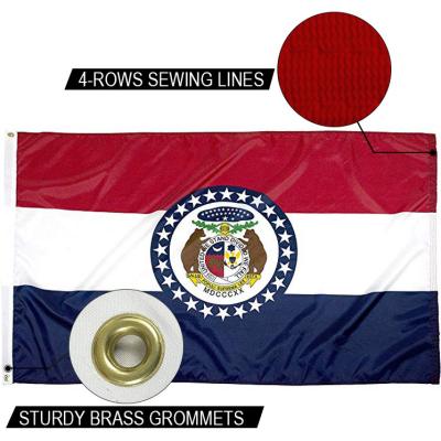 China Nylon Mississippi State Flag 3x5 ft with Canvas Heading and Brass Grommets for Outdoor Use for sale