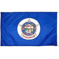 China State of Minnesota Flag 3x5 Ft with Heavy Duty Canvas Heading and Brass Grommets - Nylon 66 Material for sale