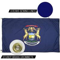 China 3x5 Ft State of Michigan Flag Heavy Duty DuPont Nylon Outdoor US Flag with Water Resistant Treatment for sale