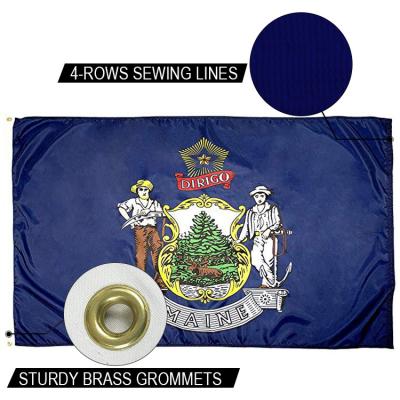 China Outdoor Heavy Duty Dupont Nylon US Flags State Of Maine Flag Water Resistant for sale