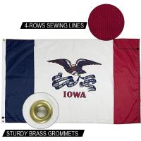 China State Of Iowa Flag 3x5 Ft Outdoor Custom Flag Strong Canvas Heading Brass Grommets for sale