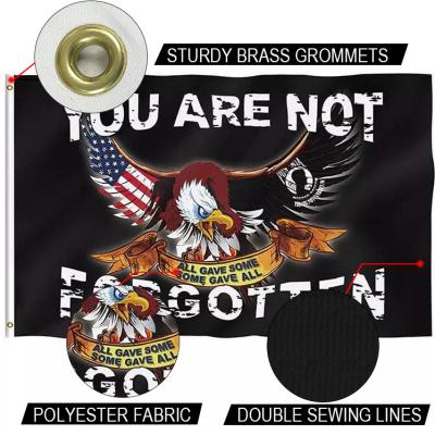 China POWMIA Flag 3 X 5' Knitted Polyester Single Reverse Custom Flag Digital Print for sale