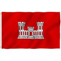 China Water Resistant US Army Corps Of Engineers Flag 3x5 Feet Knitted Polyester for sale
