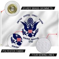 China US Coast Guard Flag 3 X 5' Knitted Polyester Single Reverse Outdoor Canvas Header With Grommets for sale