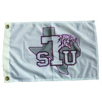 China Texas Southern University Logo Breeze Flag 12x18 Inches with Canvas Header and Brass Grommets - Knitted Polyester Construction for sale