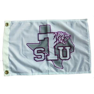 China Texas Southern University Logo Breeze Flag 12x18 Inches with Canvas Header and Brass Grommets - Knitted Polyester Construction for sale