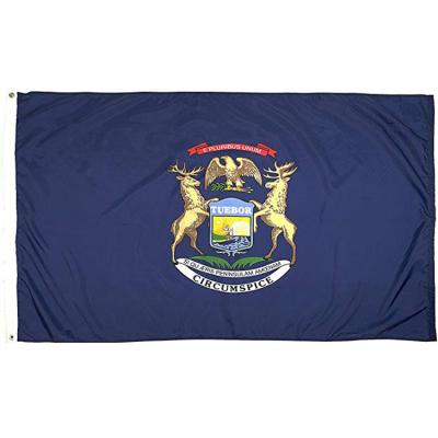 China High-density Polyester Michigan Flag Customization Precision Printing for sale