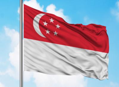 China Singapore Flag Header Grommets Finish Screen Printing Single Reverse for sale