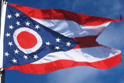 China Ohio State Flag Vibrant Color Retention Double-layer Canvas 2 Brass Grommets for sale