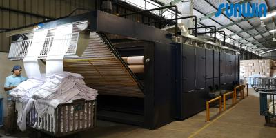 China Knitting 4 Chamber Fabric Textile Drying Machine 50m/Min Relax Dryer Machine 3 Pass for sale
