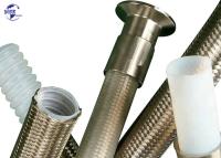 China Convoluted SAE 100 R14 PTFE Lined Flexible Hose with Stainless Steel Braid for sale