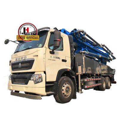 China JIUHE 48M Concrete Boom Pumping Truck Machine Concrete Pump Construction Site for sale