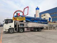 China China JIUHE Factory Small Putzmeister 58m 63m Truck Mounted Concrete Boom Pump with Stania chassis for sale