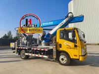 China JIUHE 25m Truck Mounted Aerial Platforms With Telescopic Boom Truck Mounted Aerial Working Platform With Bucket for sale