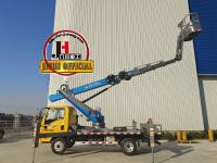 China JIUHE 25m Truck Work Platform Lift Truck With Telescopic Boom Truck Mounted Aerial Working Platform With Bucket for sale