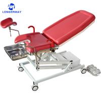 China 2 Function Medical Obstetric Exam Couch Manual Hospital Delivery Operation Gynaecological Table With Cabinet for sale